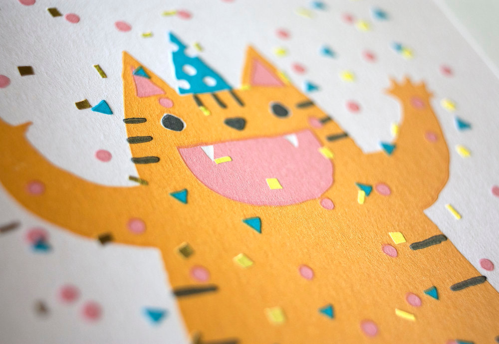 Confetti Cat Card | Stitch and Tickle