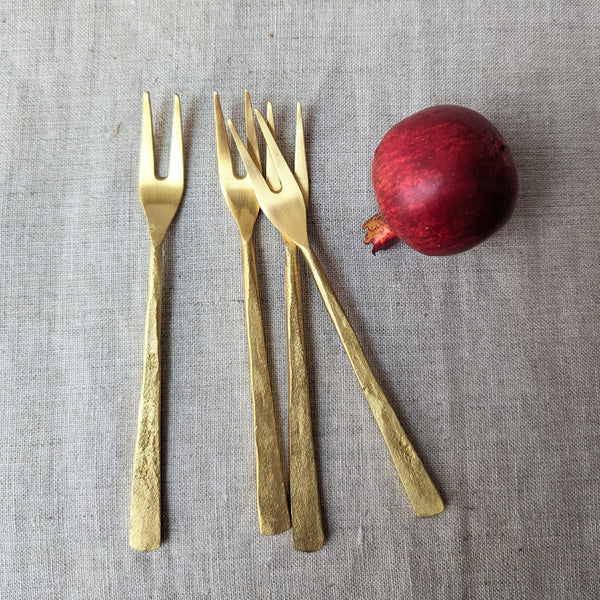 Small Cocktail Fork, Brass Finish | Stitch & Tickle – Stitch and Tickle