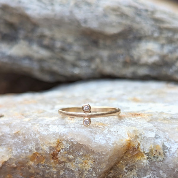 Modern Two Diamond Stacking Ring | Stitch and Tickle