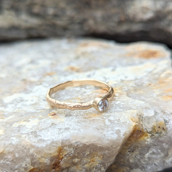 Vine Diamond Solitaire Ring | Stitch and Tickle