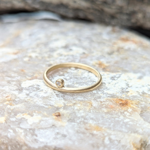 Modern One Diamond Stacking Ring | Stitch and Tickle