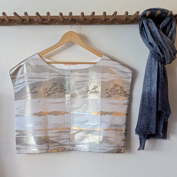 Obi Top - Gold and Silver Landscape with Trees | Stitch & Tickle ...