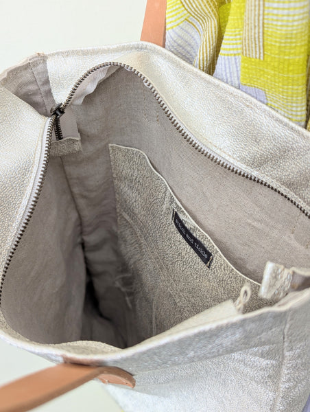 Metallic Lambskin Tote - Zip Closure | Stitch & Tickle – Stitch and Tickle