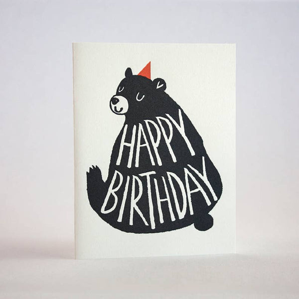 Birthday Big Black Bear Card – Stitch and Tickle